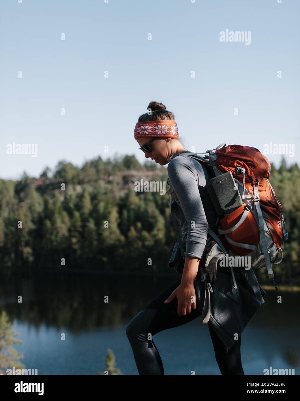 Hiking in Meiko national park in Finland during the summer Stock Photo ...
