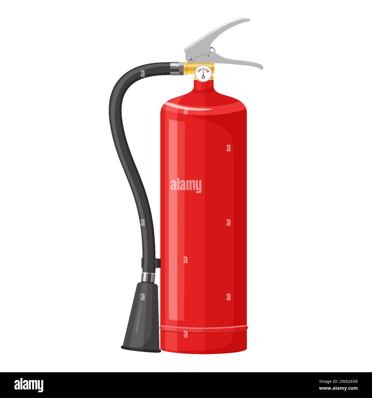 Red fire extinguisher with nozzle isolated on white background ...
