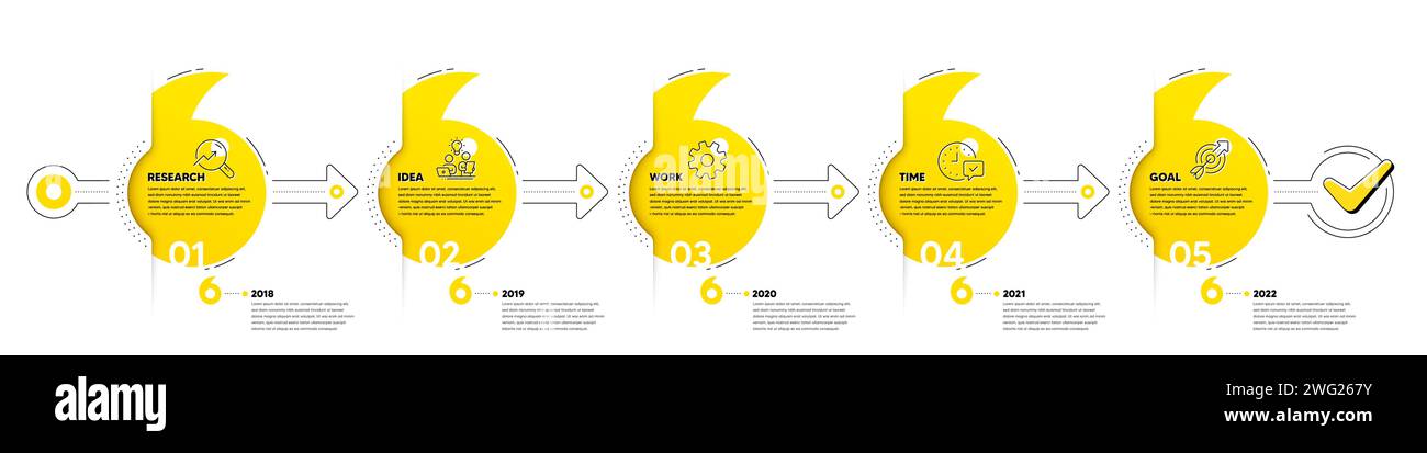 Infographic quotation bookmarks timeline with icons. 5 steps journey ...