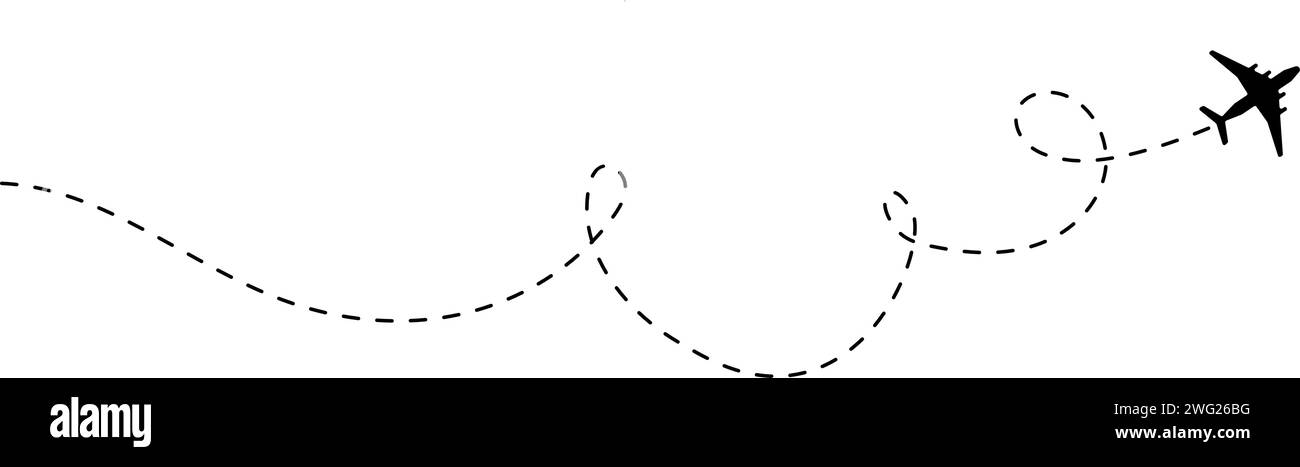 Plane with line and blank for text. Continuous one line drawing ...