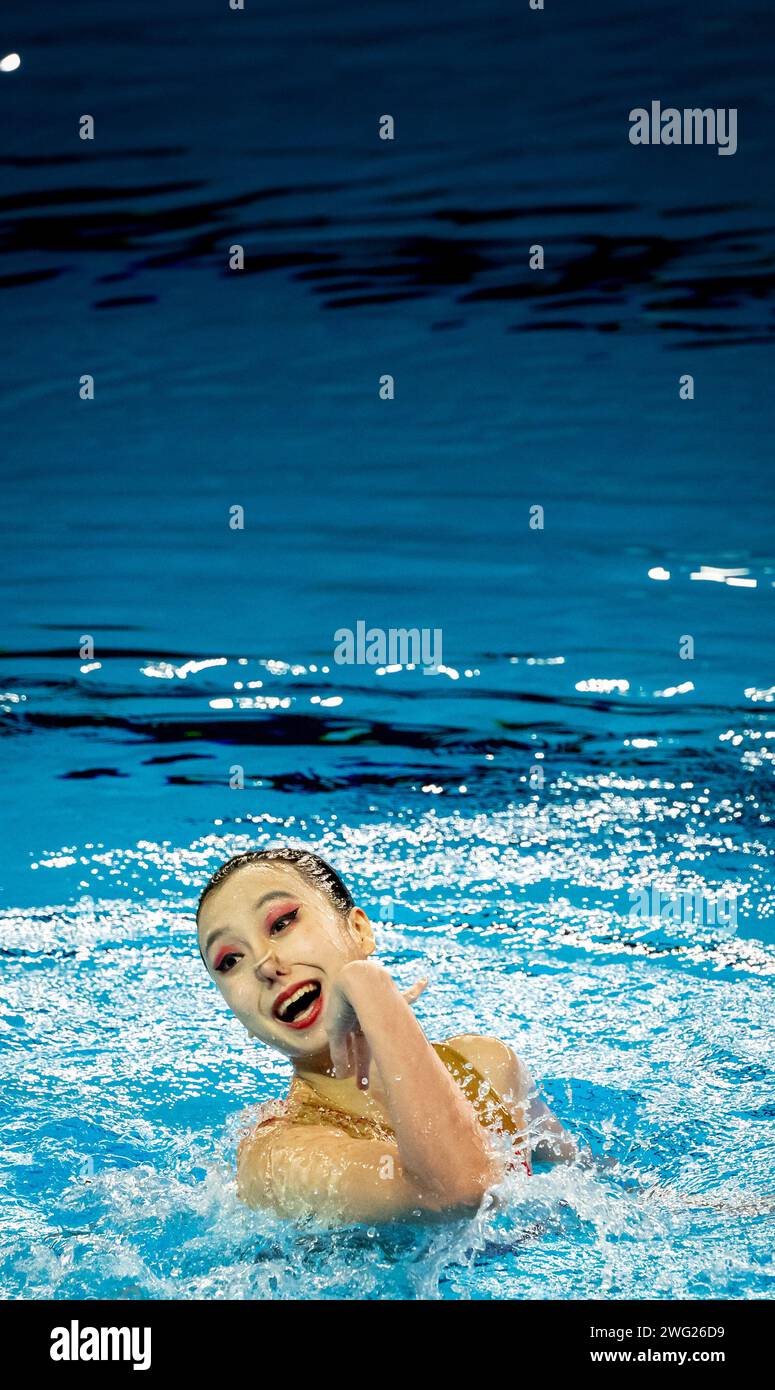 Doha, Qatar. 02nd Feb, 2024. Huiyan Xu of China competes in the ...