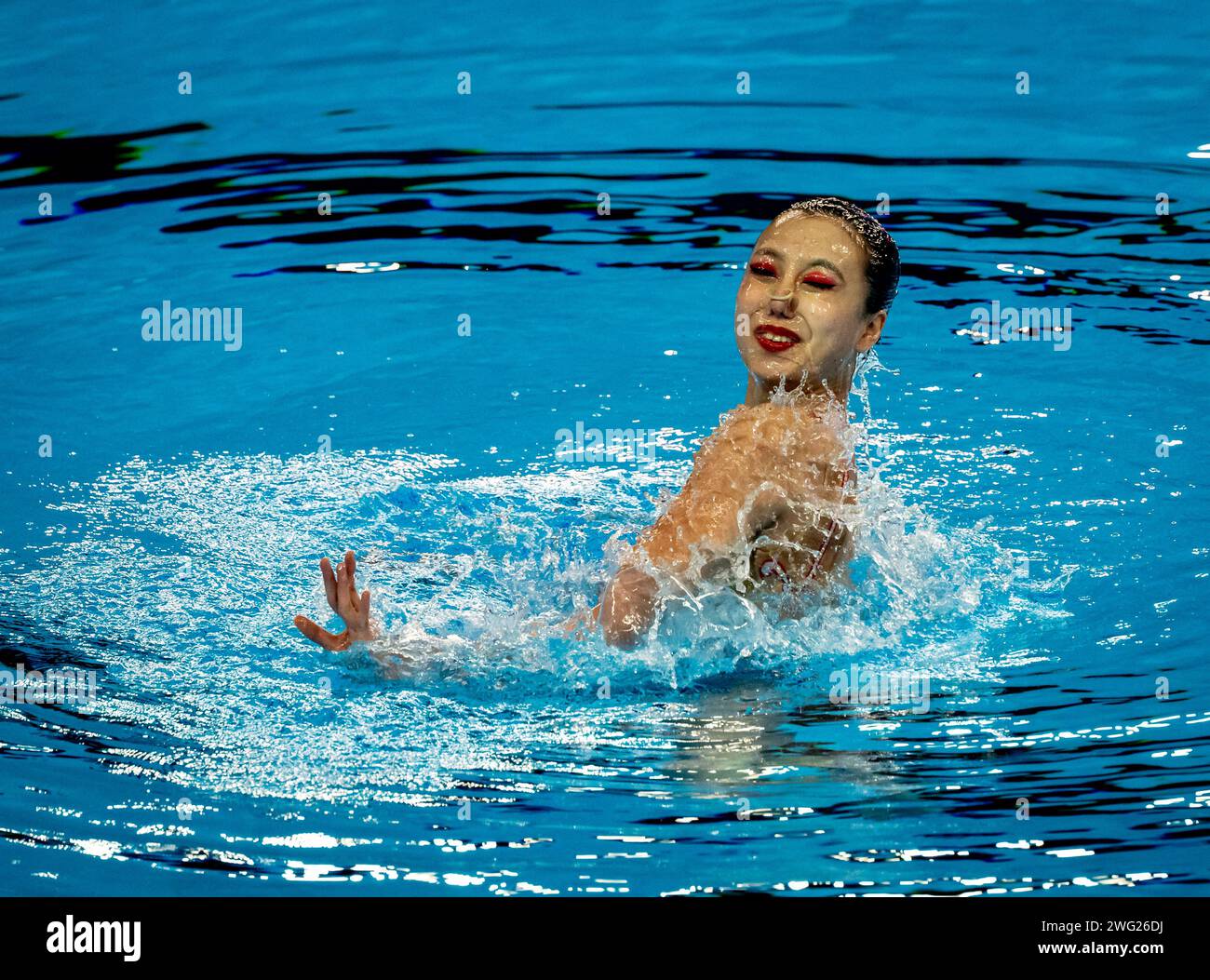 Doha, Qatar. 02nd Feb, 2024. Huiyan Xu of China competes in the ...