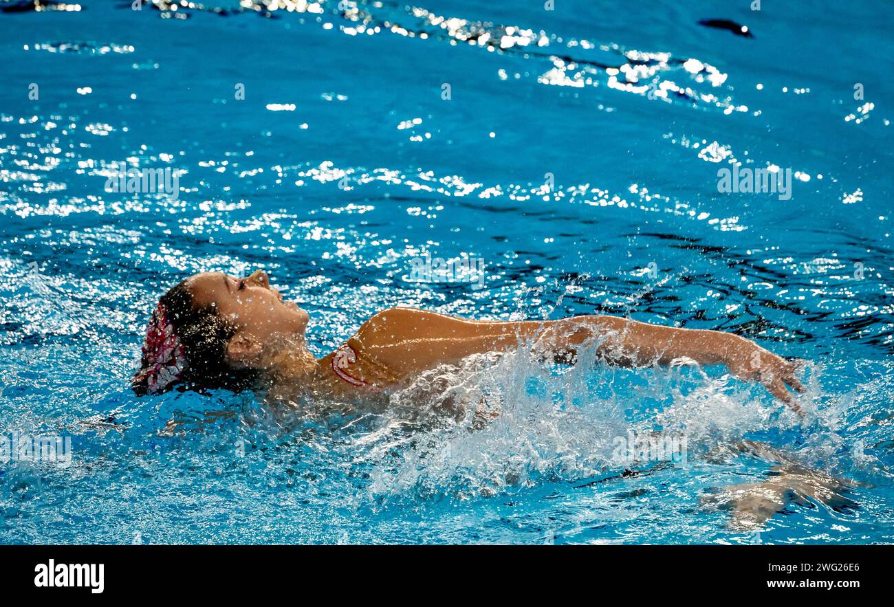 Doha, Qatar. 02nd Feb, 2024. Huiyan Xu of China competes in the ...