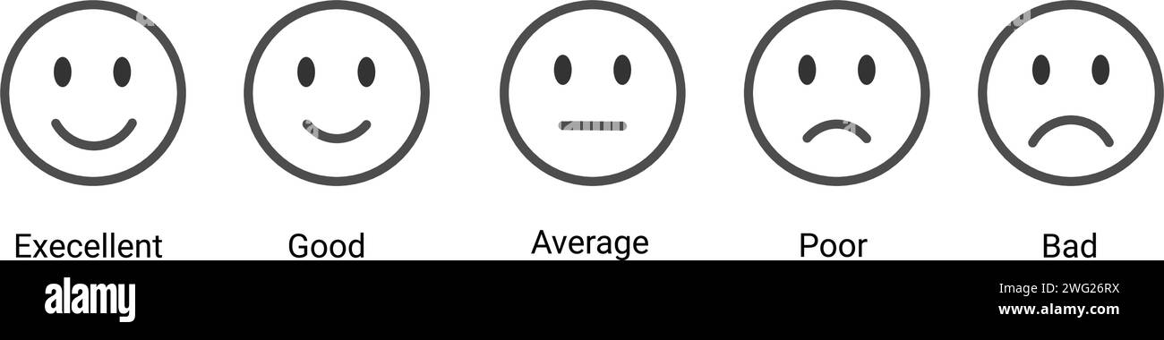 Smiley rating icon set. emojis flat style Stock Vector Image & Art - Alamy