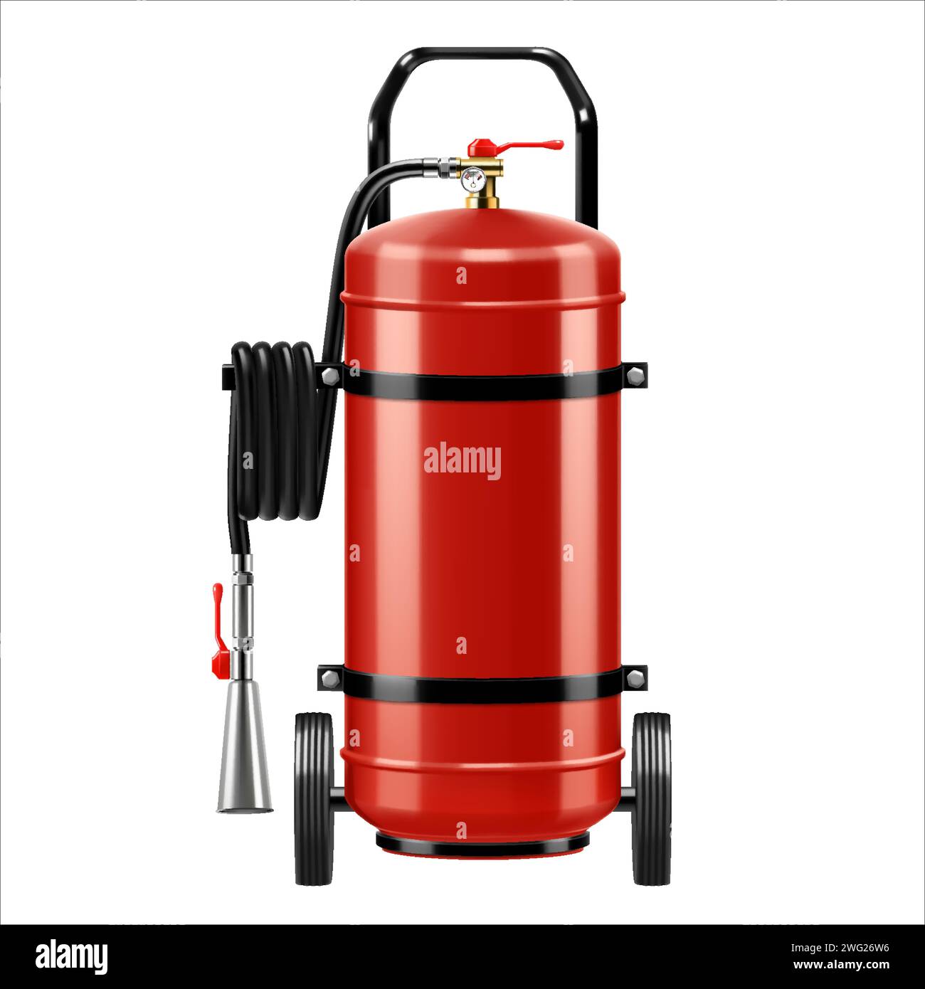 Wheeled Type Dry Powder Fire Extinguisher isolated on white background ...