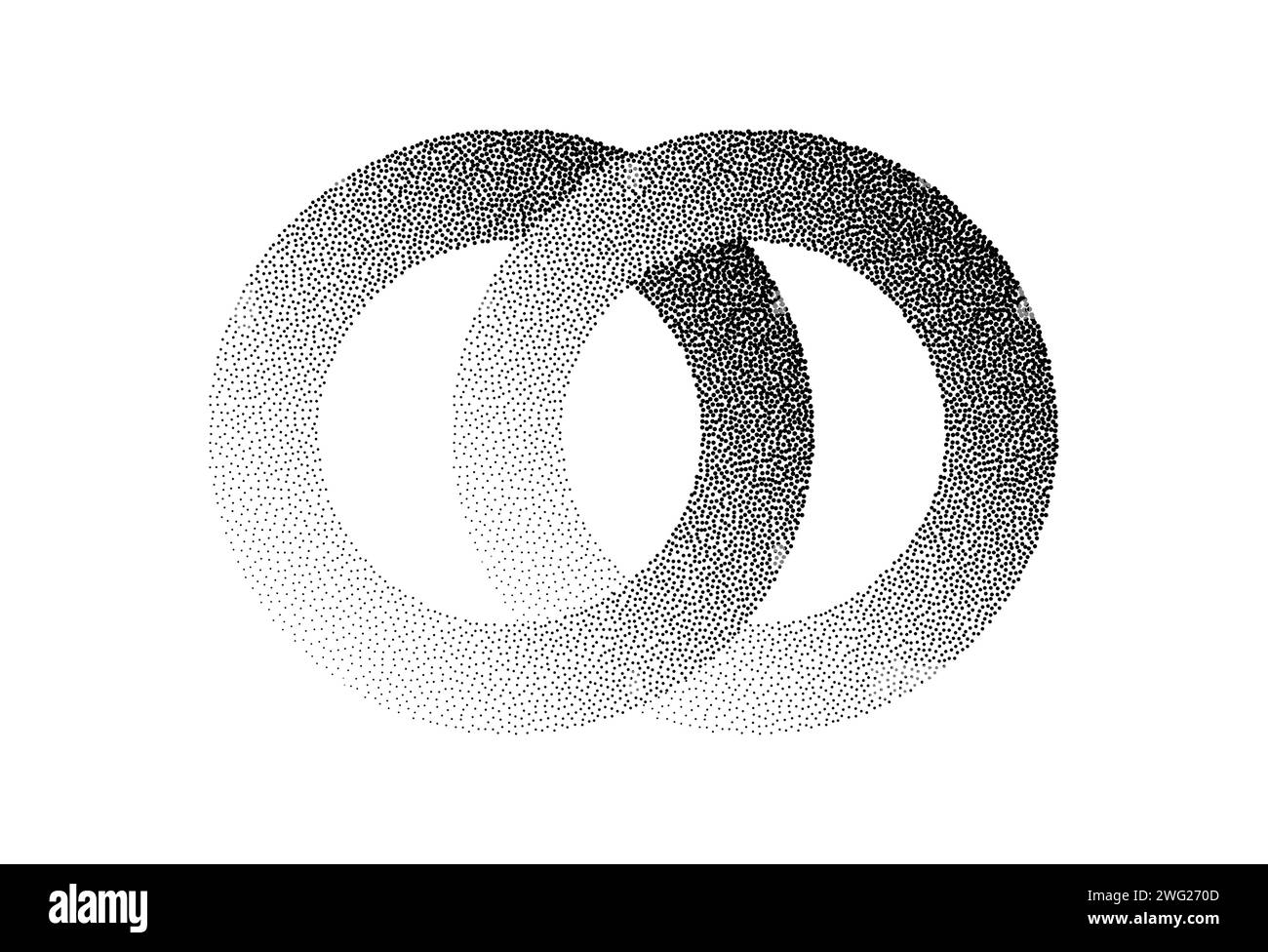 Circle frames grain pattern background. Black noise dots rings. Dotted ...