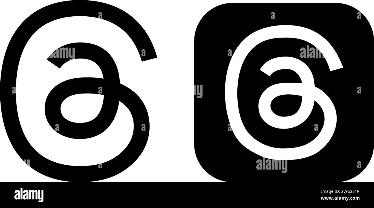 Threads logo, mobile app icon and logo on white background, logo ...