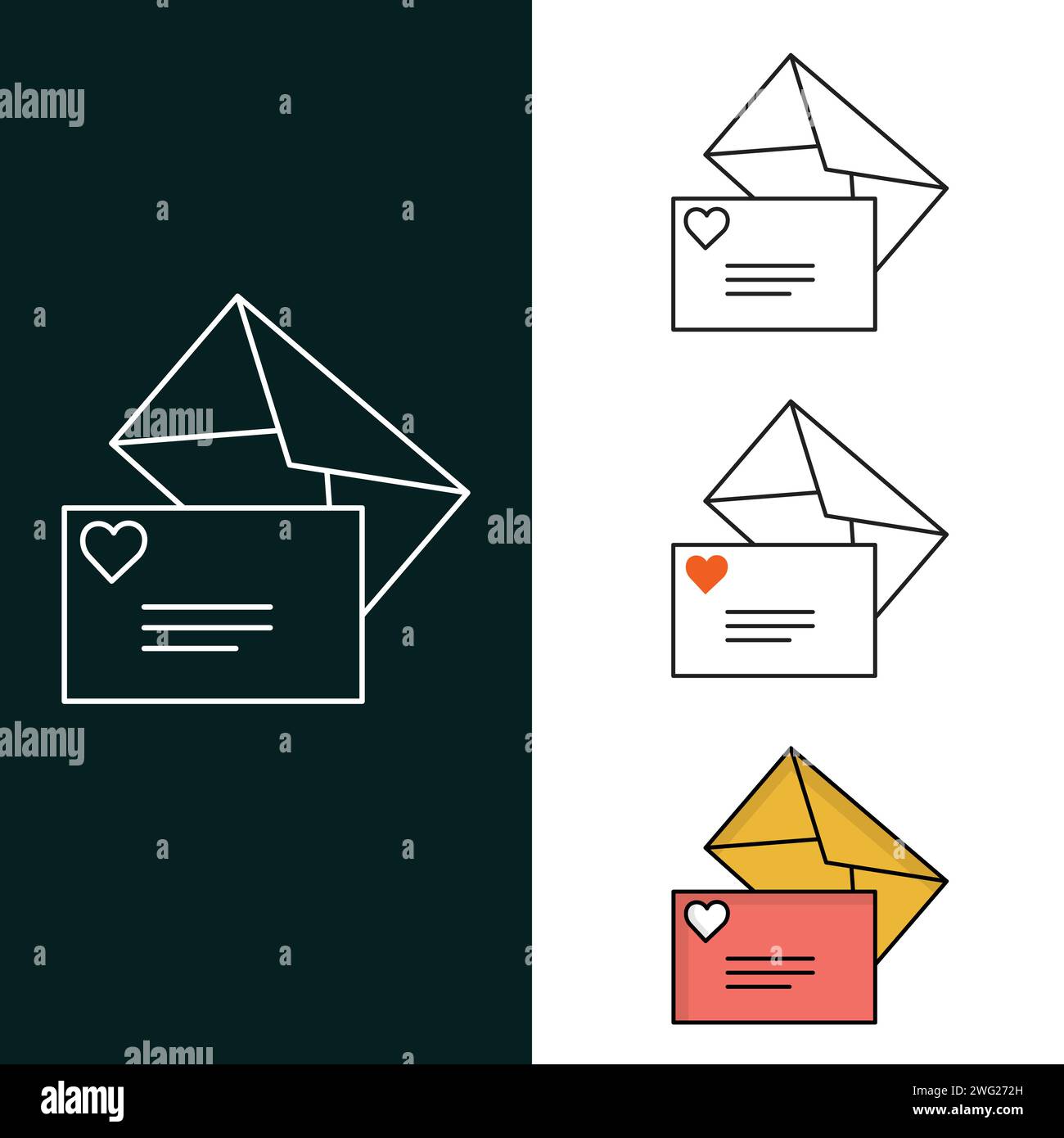 Love mail icons hi-res stock photography and images - Alamy