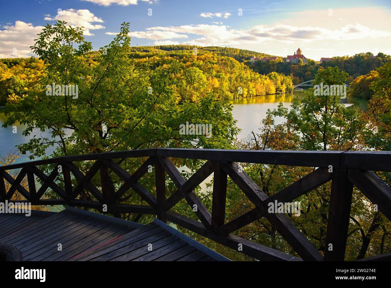 Brno Dam - Czech Republic. Beautiful Czech landscape with forests, lake ...