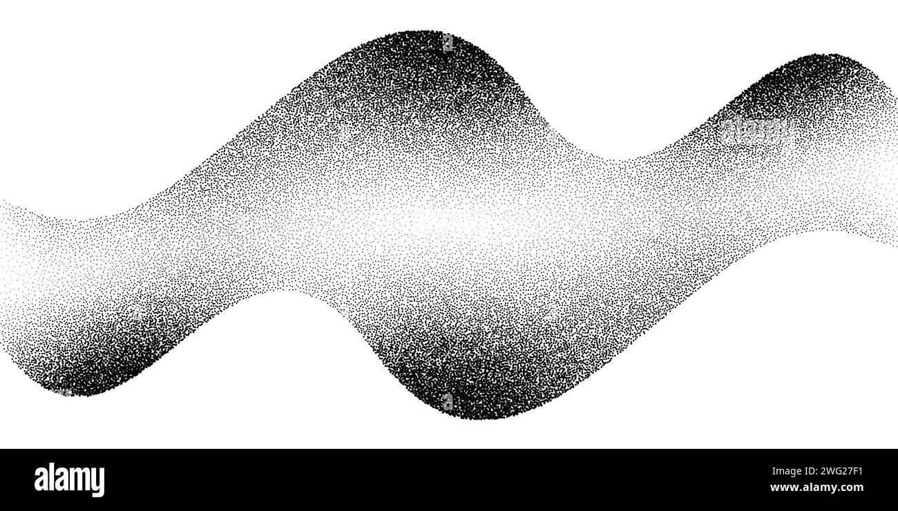 Dotwork wave pattern background. Black noise stipple dots. Dotted ...