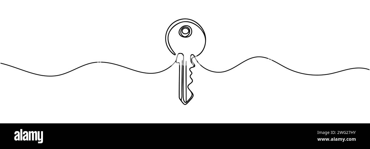continuous one line drawing of a door key Stock Vector Image & Art - Alamy