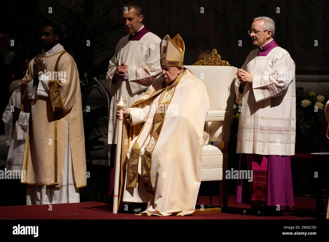 Pope Francis presides over a mass for the religious orders in St. Peter ...
