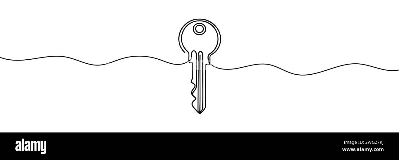continuous one line drawing of a door key Stock Vector Image & Art - Alamy