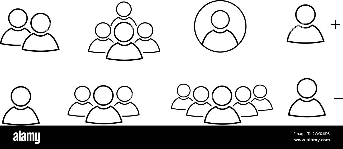 Line icons about people. Thin line icon set. Symbol collection in ...