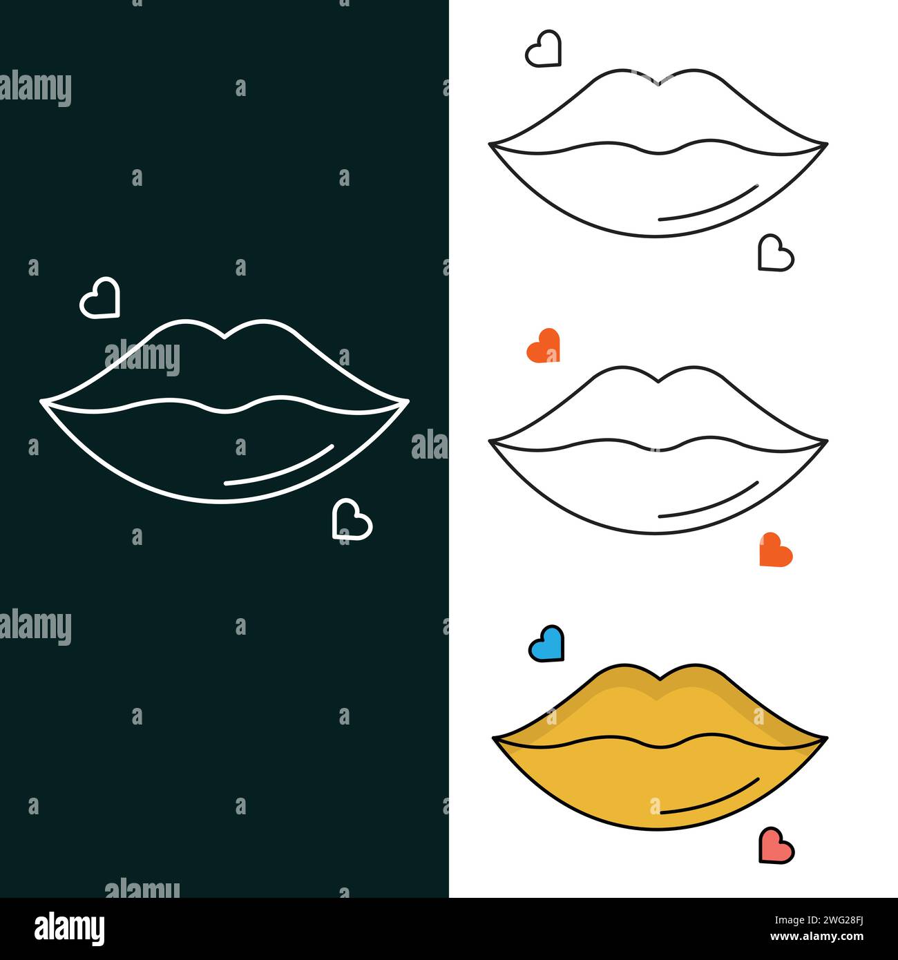 "Kiss Vector illustration Icon Design Stock Vector Image & Art - Alamy