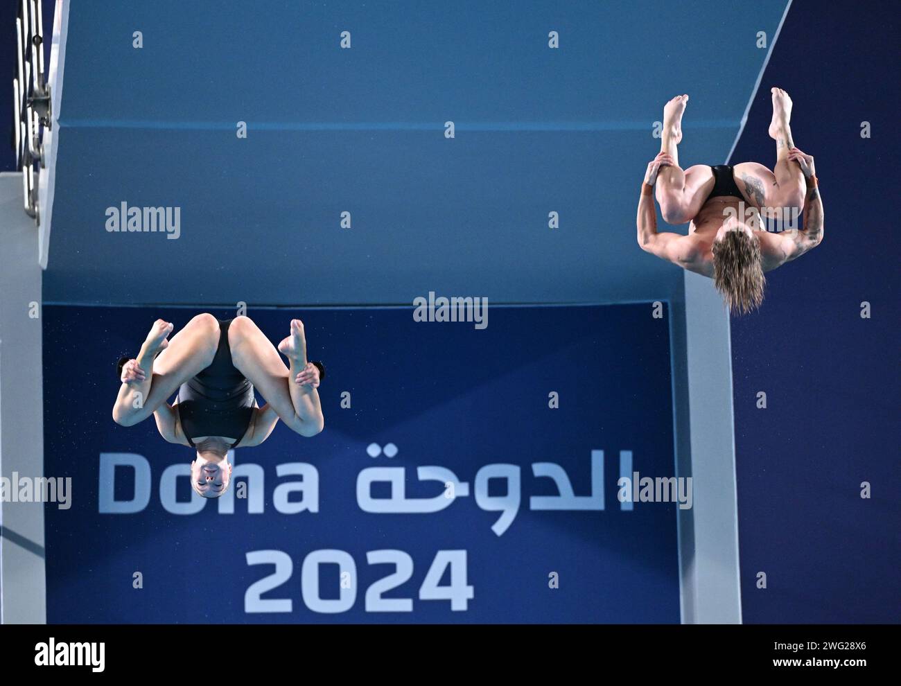 Doha, Qatar. 2nd Feb, 2024. Nikita Hains (L)/Cassiel Rousseau of Team ...