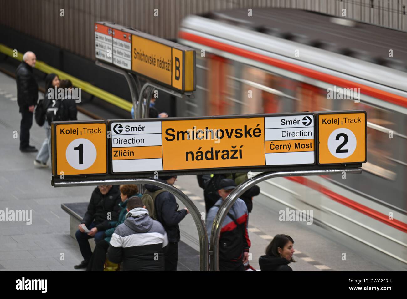 Prague, Czech Republic. 02nd Feb, 2024. Smichovske nadrazi metro ...