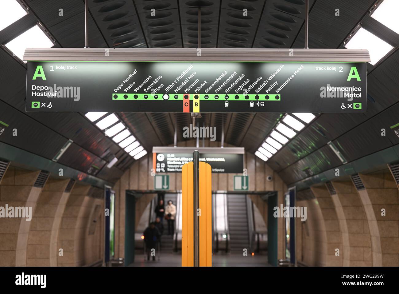 Prague, Czech Republic. 02nd Feb, 2024. Jiriho z Podebrad metro station ...