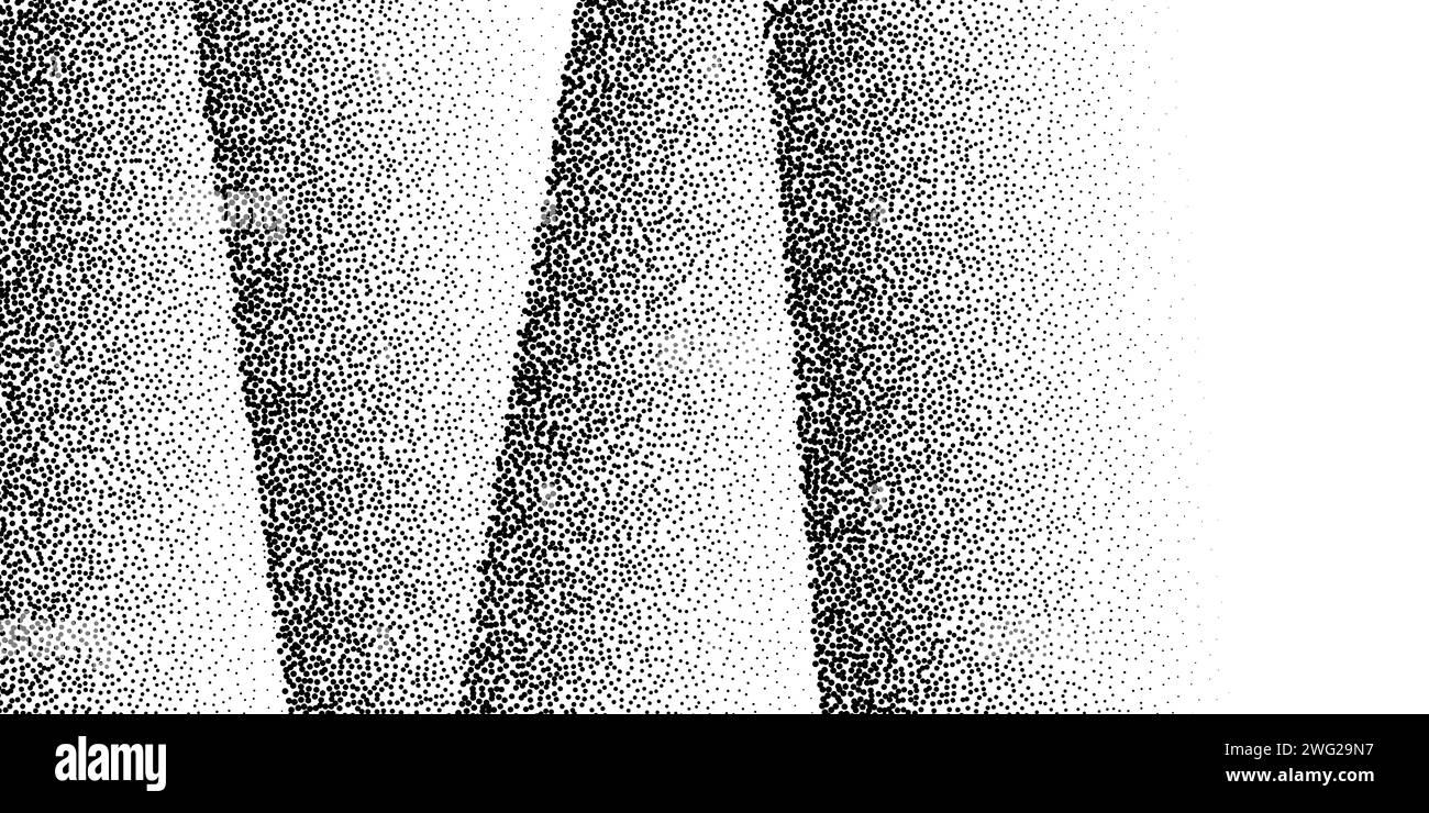 Dotwork stripes pattern background. Black lines with noise dots. Dotted ...