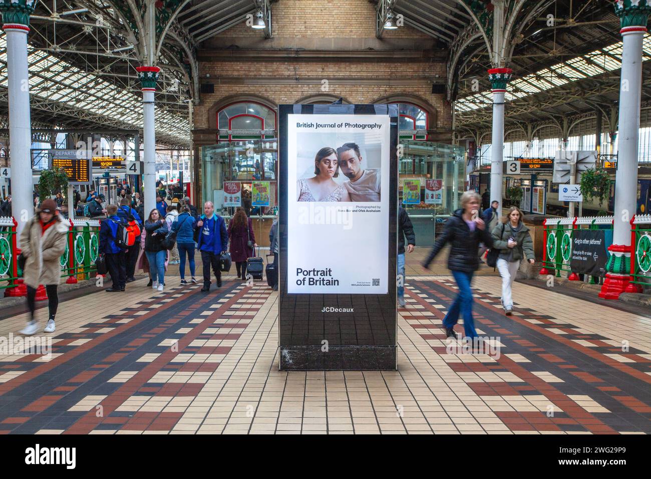 Portrait of Britain, JCDecaux banner, business, street furniture ...