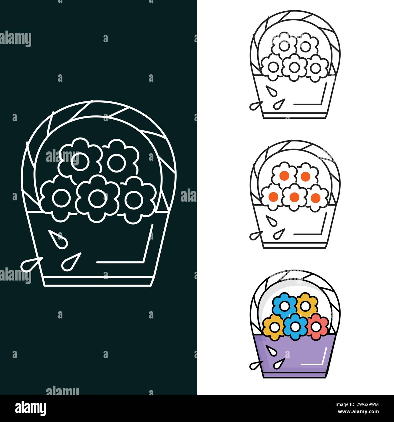 Handcrafted basket design Stock Vector Images - Alamy