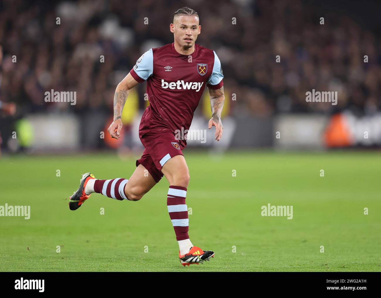 London, UK. 1st Feb, 2024. Kalvin Phillips of West Ham United during ...