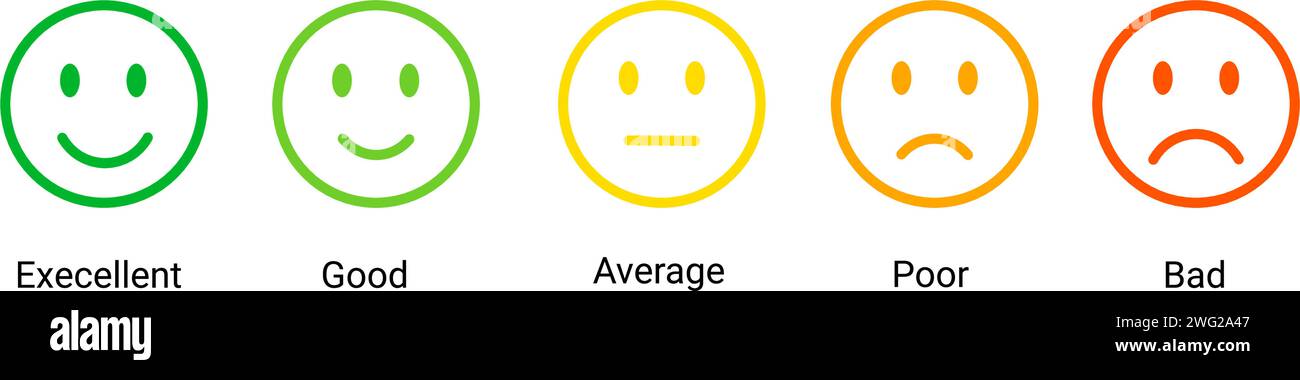 Smiley rating icon set. emojis flat style Stock Vector Image & Art - Alamy