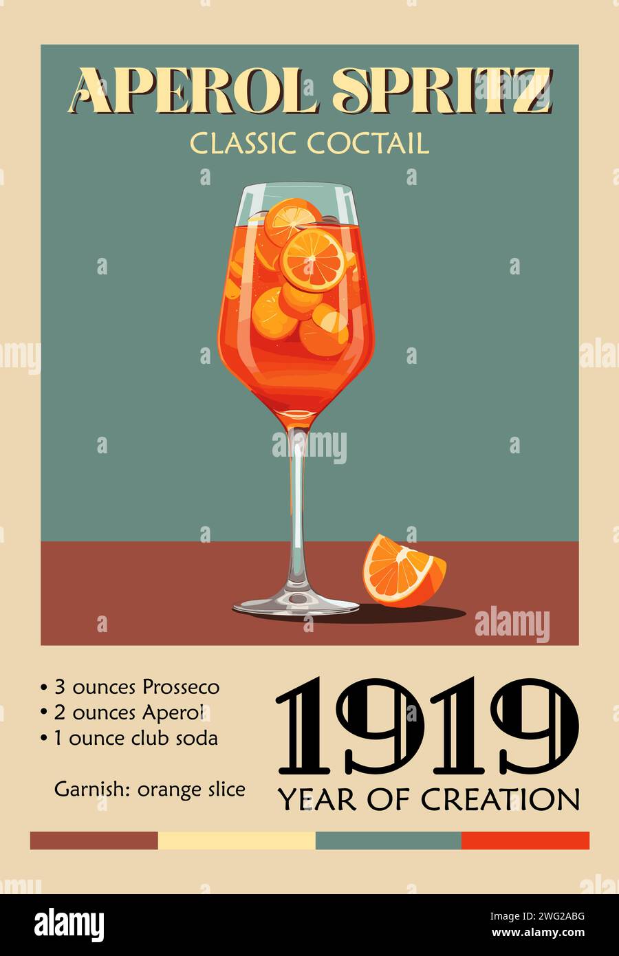Aperol Spritz Cocktail retro poster vector art Stock Vector Image & Art ...