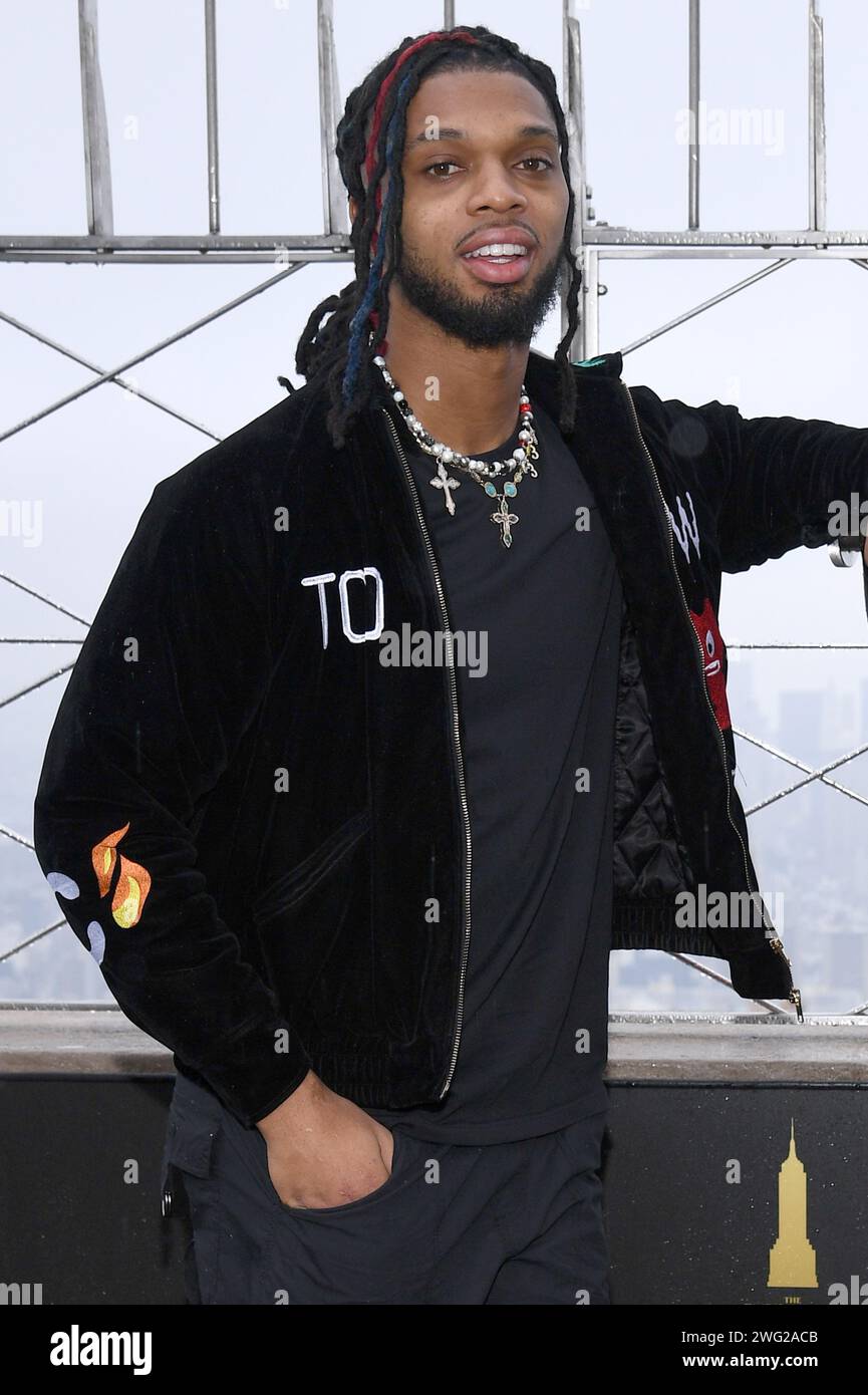 New York, USA. 02nd Feb, 2024. NFL Player Damar Hamlin of the Buffalo ...