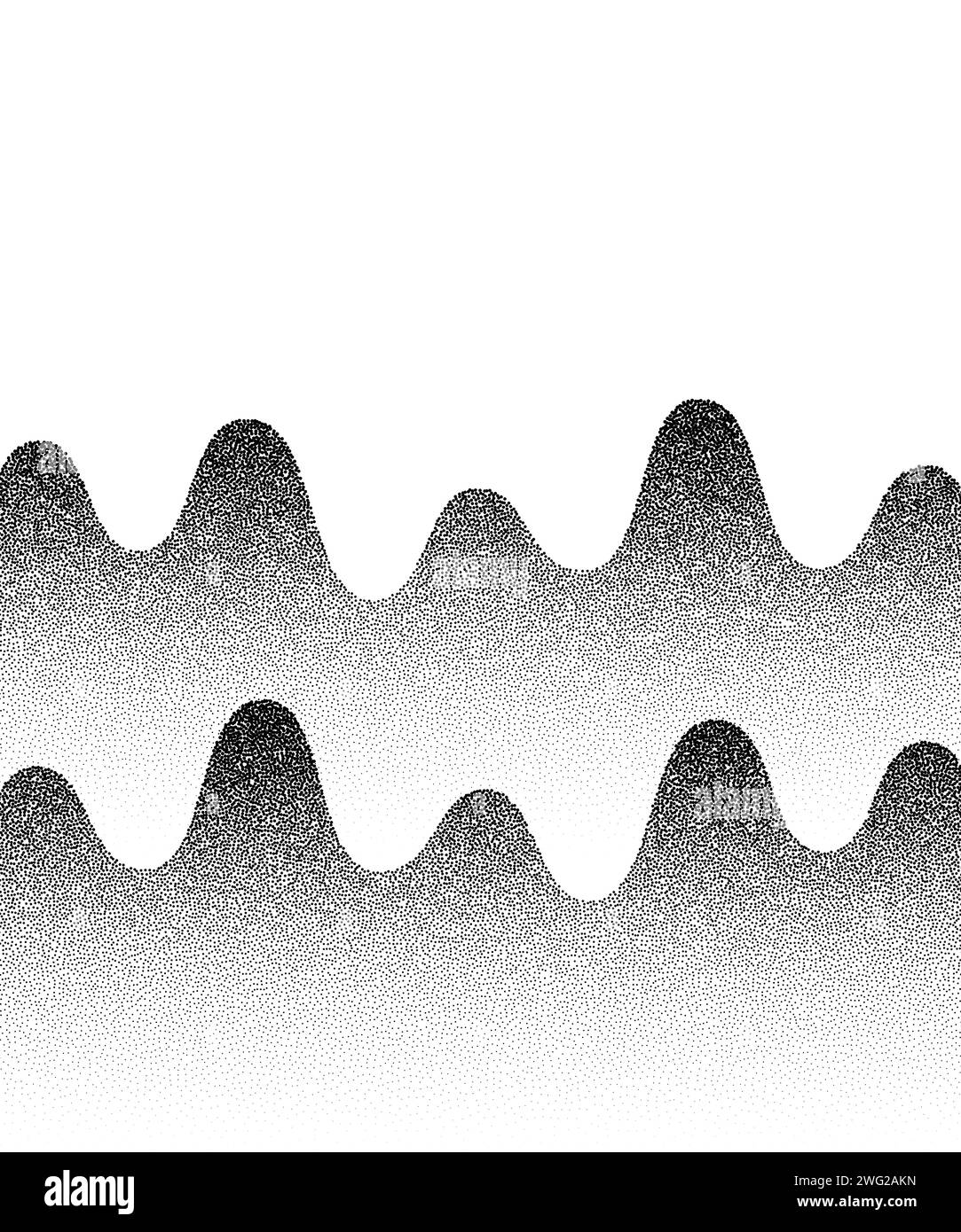 Dotwork gradient grain wave background. Black noise stipple dots ...