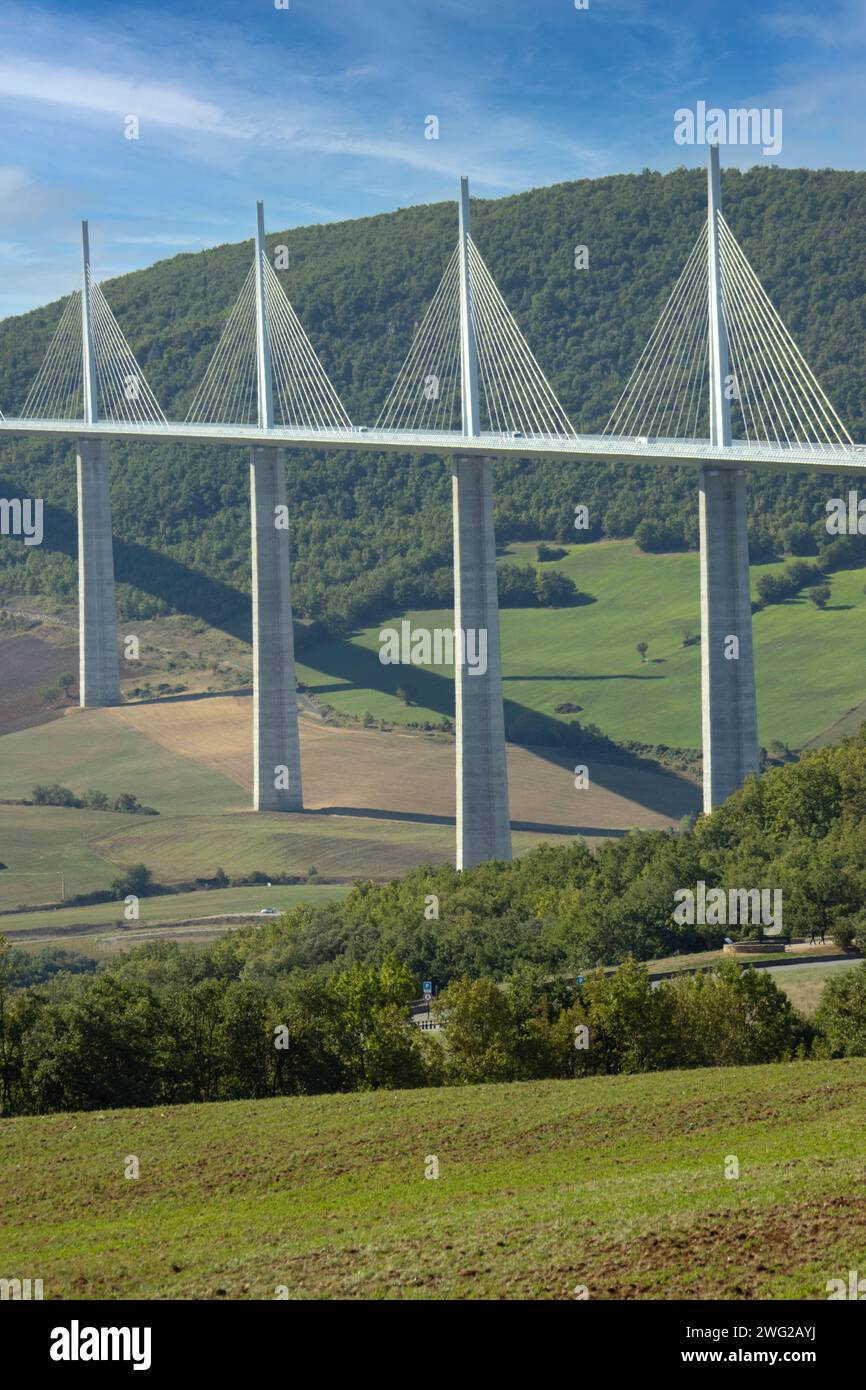 Aerial view, Viaduct de Millau, Millau bridge, Millau Viaduct Tarn ...