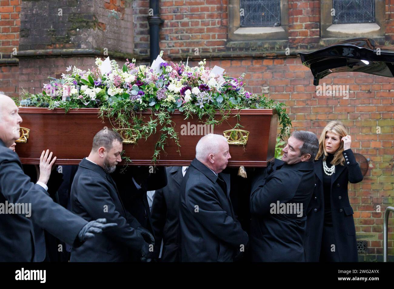 London, UK. 02nd Feb, 2024. Presenter Kate Garraway (right) watches ...