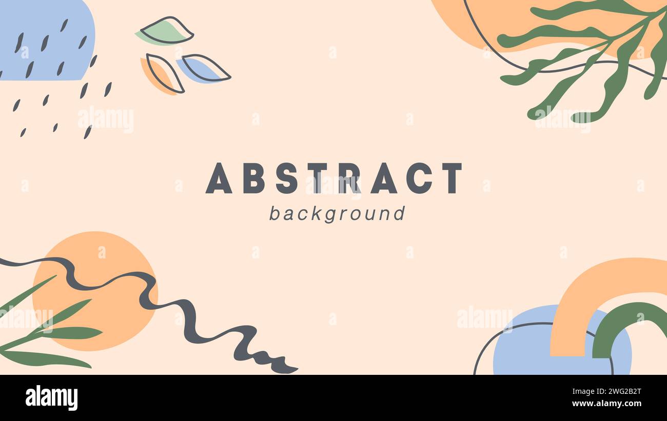 Boho abstract horizontal banner template. Trendy minimal background ...
