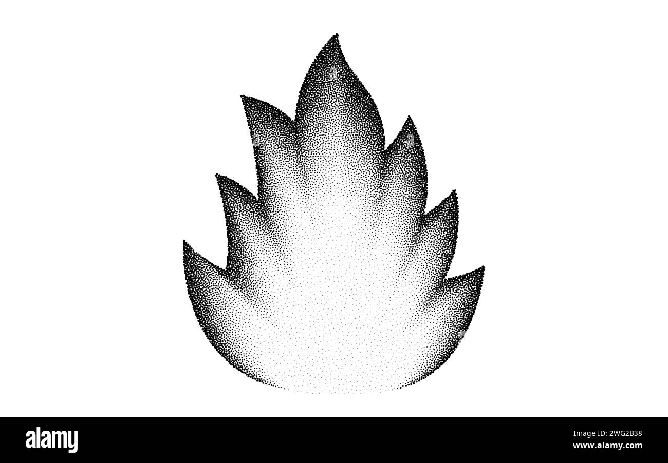 Fire grain pattern background. Black noise stipple dots flame. Dotted ...