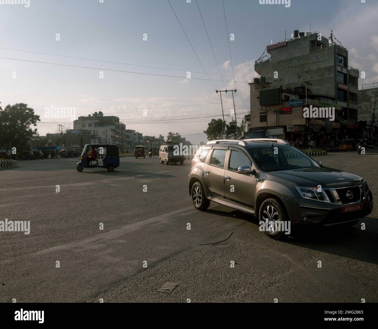 A typical street view of a Nepali city. Taken in Birendranagar, Karnali ...