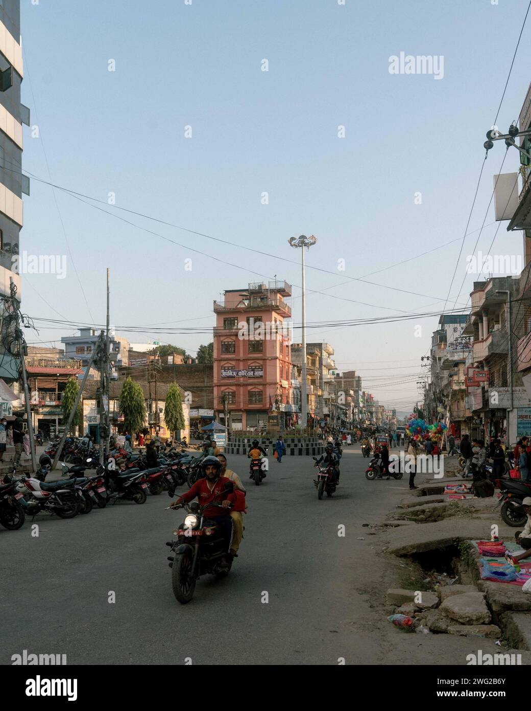 A typical street view of a Nepali city. Taken in Birendranagar, Karnali ...