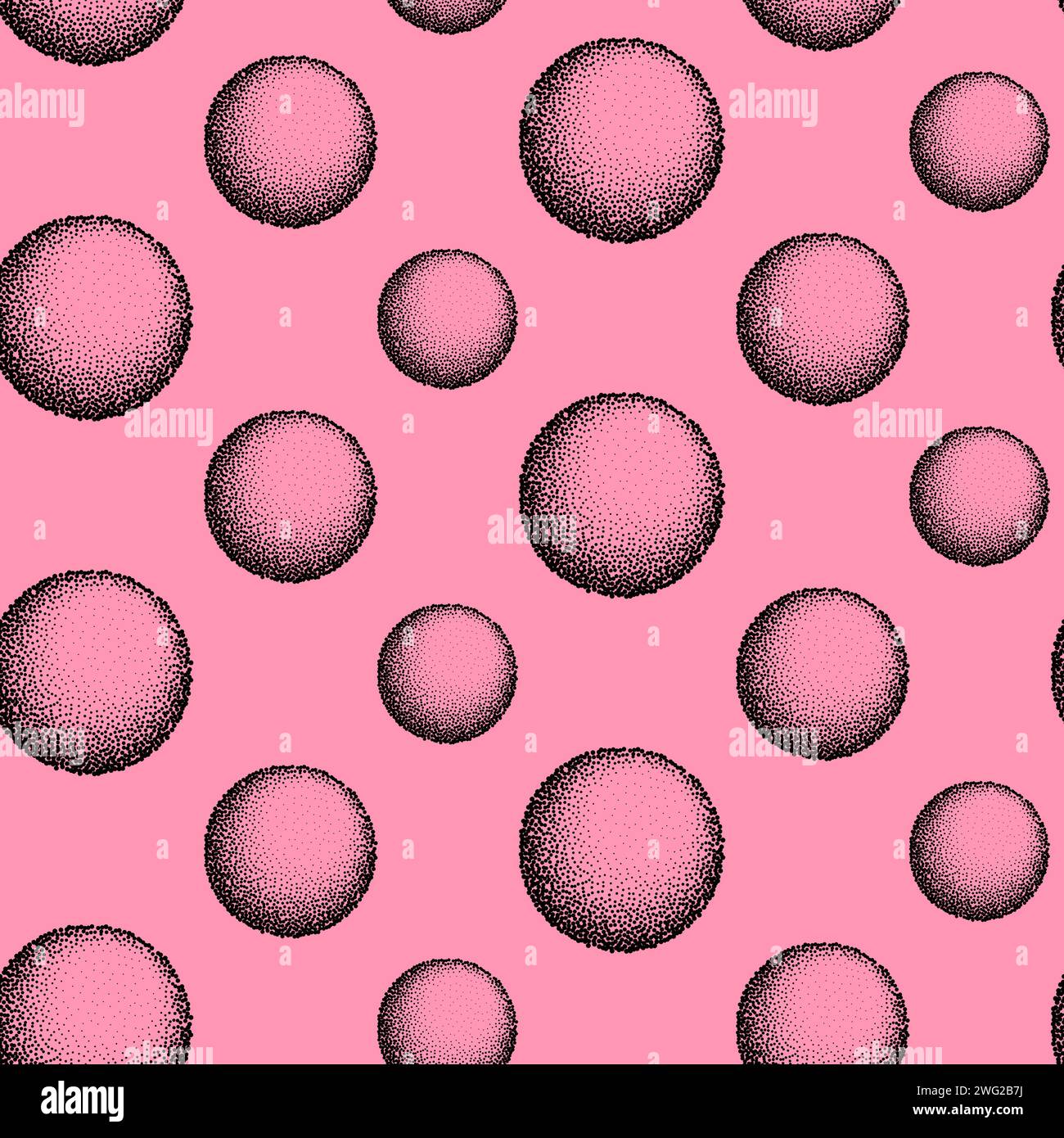 Dotwork Spheres Seamless Pattern Background Noise Stipple Dots Texture