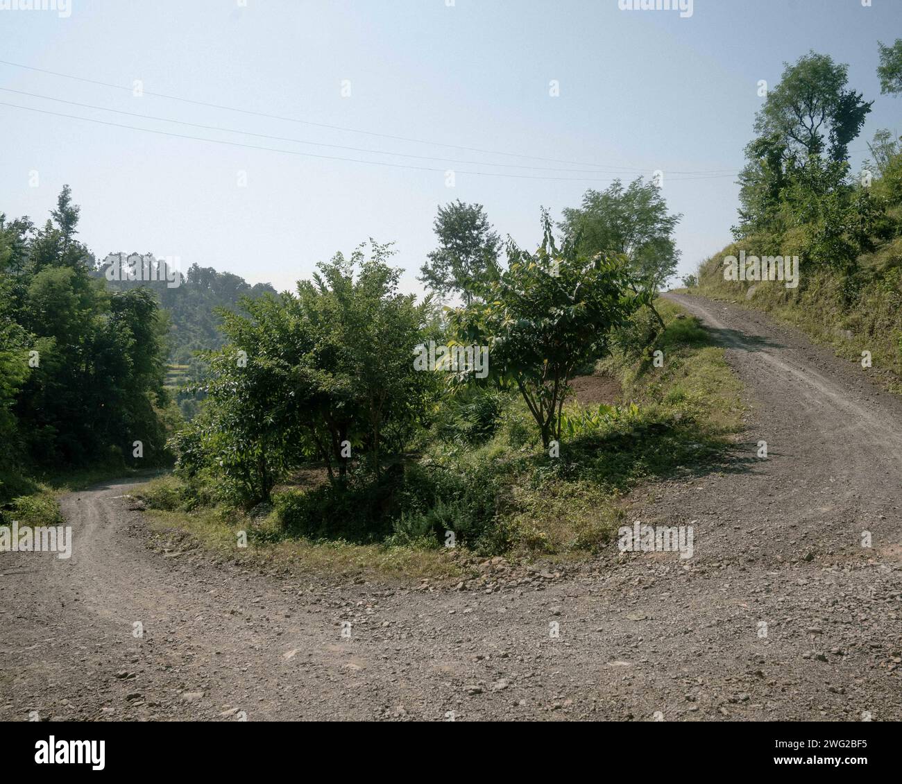 A typical rural / mountain road in Birendranagar, Karnali Province ...