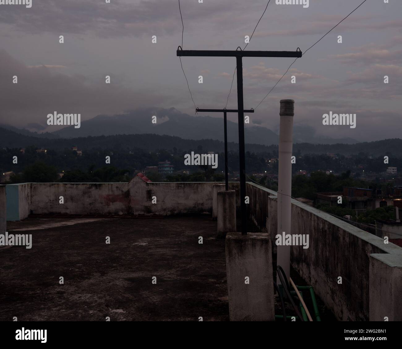 A night view of A Nepali city Birendranagar, Karnali Province, Western ...