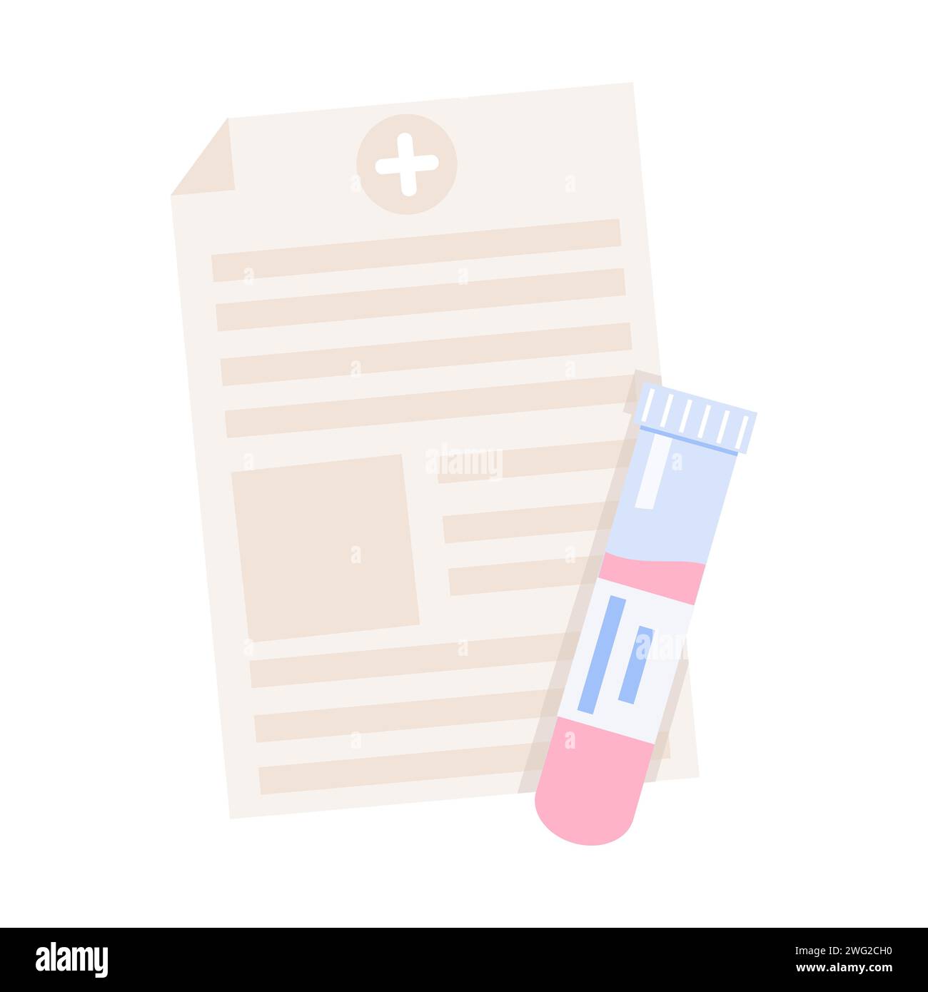 Medical Test Result. Hospital checkup record with testing tube icon ...