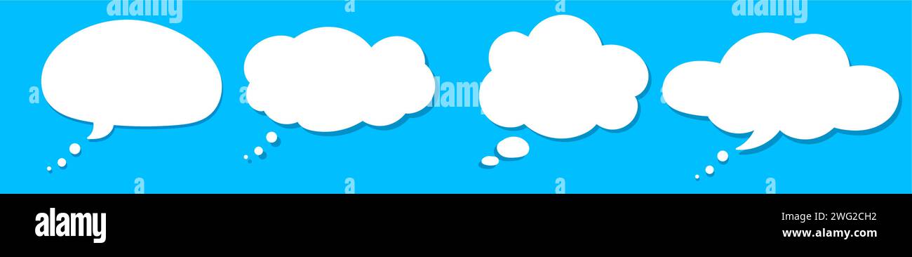 Thought bubbles. Think. Empty thought cloud. Vector illustration Stock ...