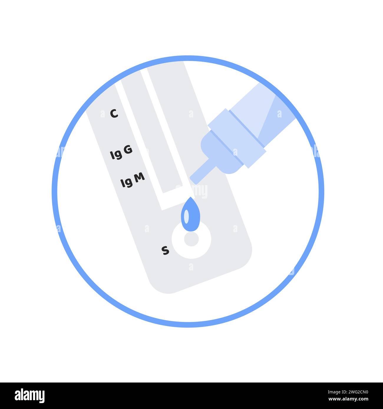 Covid-19 Rapid Antigen test. Swab sample places on strip, card or slide ...
