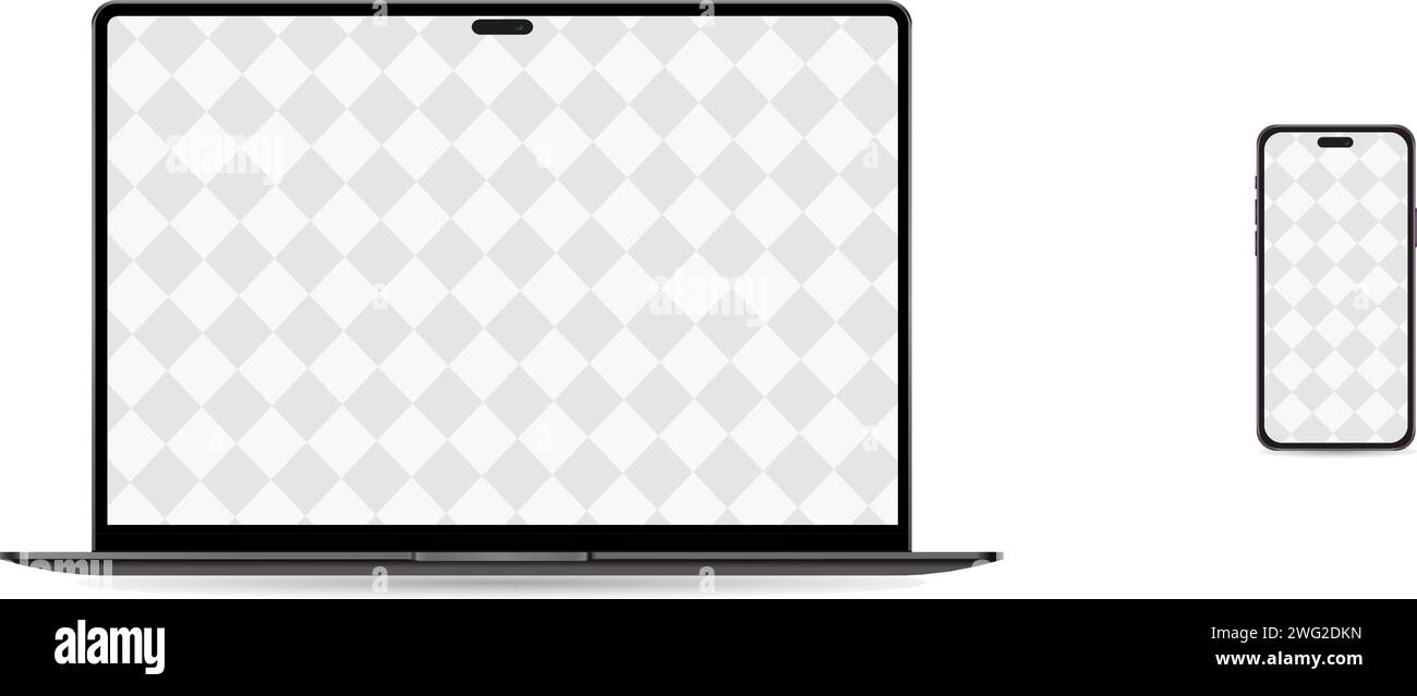 Mock-up screen 2023-2024 yers. Set devices black colors. Laptop pro and ...