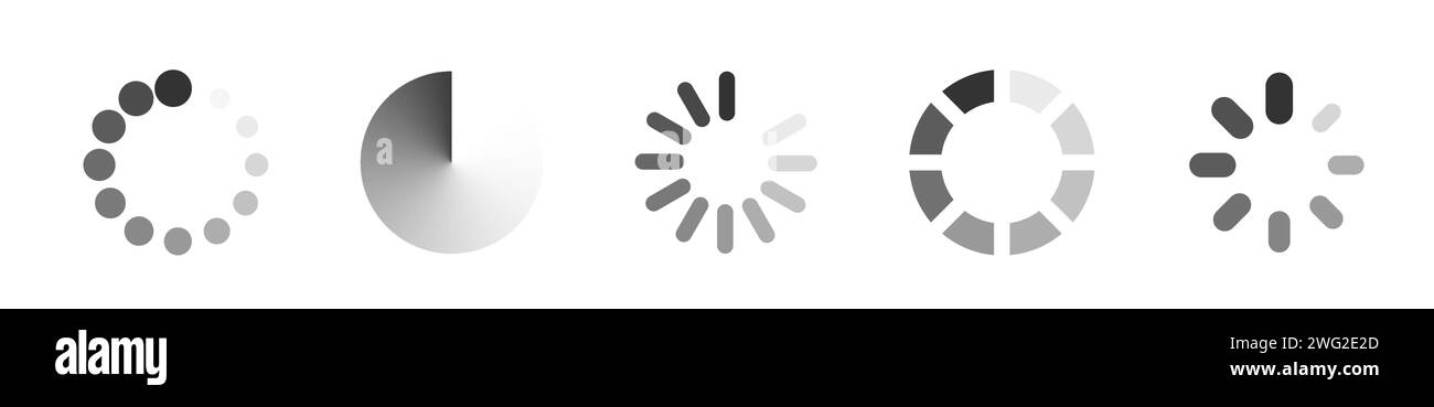 Set of loading icons. load. load bar icons. Vector Stock Vector Image ...