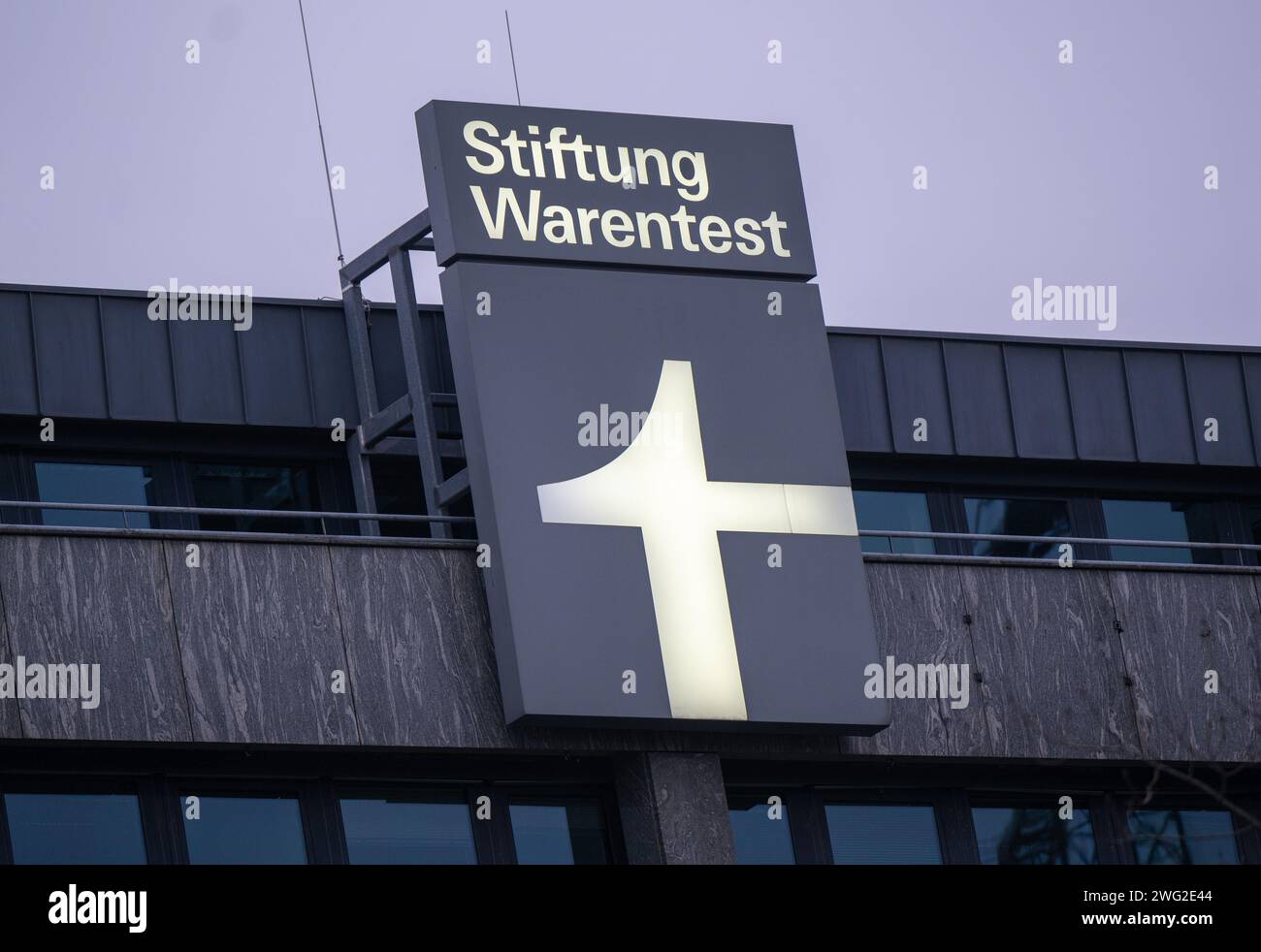 Berlin, Germany. 02nd Feb, 2024. An illuminated sign with the Stiftung ...