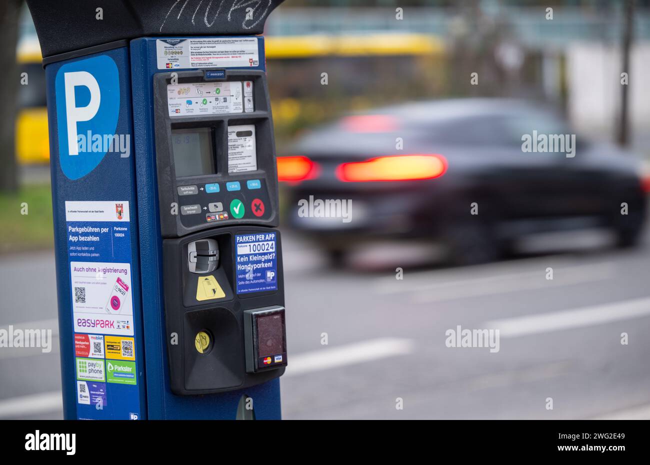 Berlin, Germany. 02nd Feb, 2024. A parking machine stands on the side ...