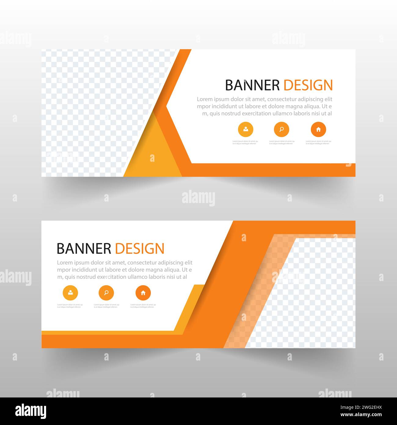 Set of horizontal abstract web banner design template background ...