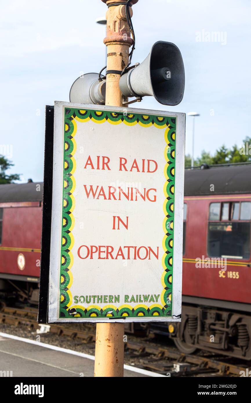 Air raid warning in operation sign from world war two Stock Photo - Alamy