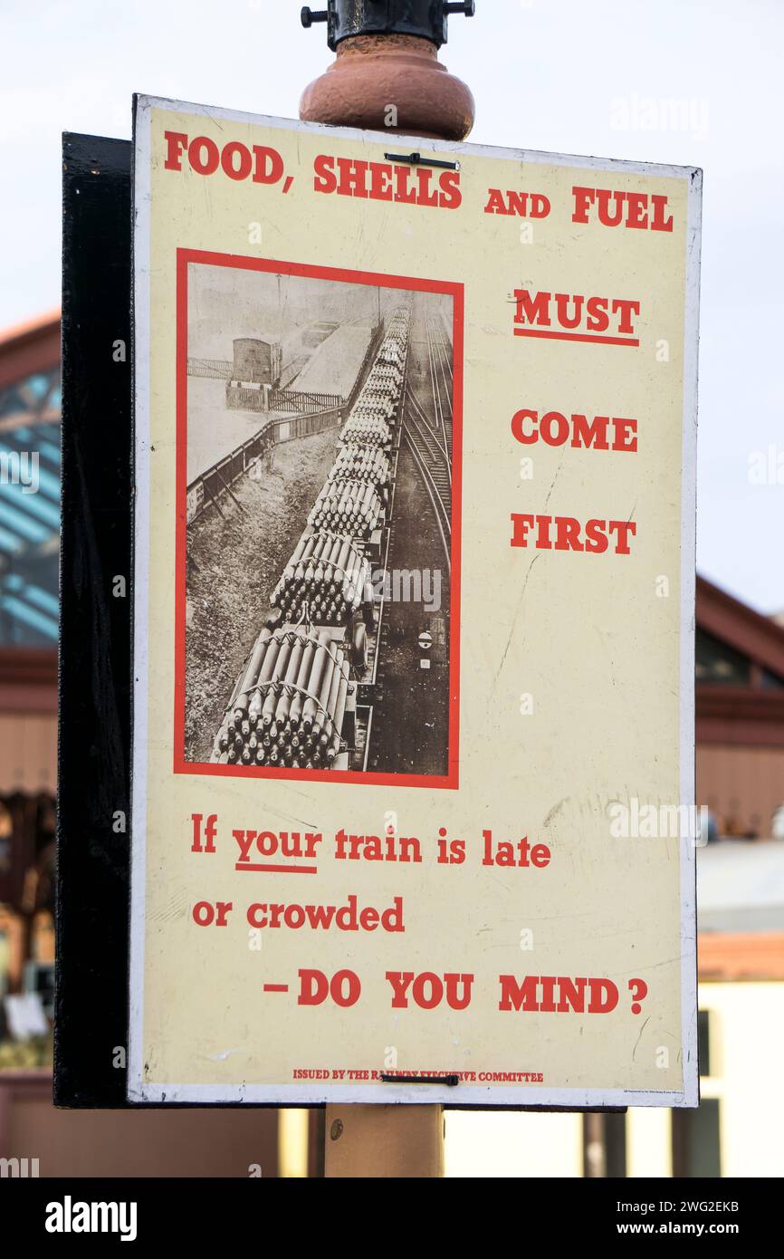 Food, shells and fuel must come first sign from world war two Stock ...