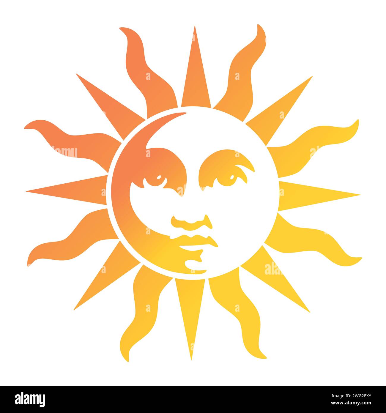 Sun face engraving vector hi-res stock photography and images - Alamy
